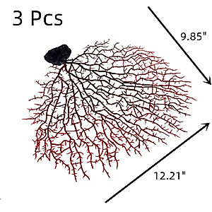 WDONAY Aquarium Coral Set Decoration, Simulation Coral Tree Decoration Resin Coral Tree (3 Models-S M L) Red 1 Pcs Each