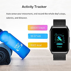 MBHB Smart Watch with Make, Answer, Refuse Call, Portable Music Player, Fitness Tracker with Heart Rate Monitor, Sleep Tracker Steps Counter for Men Women, Black