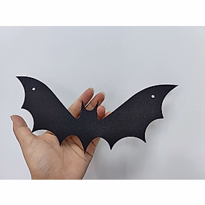 Purple Glitter Potion Bar Banner and Black Glitter Bat Banner- Halloween Party Decorations,Halloween Party Banner for Haunted House,Bat Decorations,Halloween Mantle Home Decor