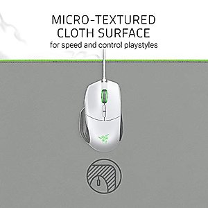 Razer Goliathus Extended Chroma Gaming Mouse Pad: Customizable Chroma RGB Lighting - Soft, Cloth Material - Balanced Control & Speed - Non-Slip Rubber Base - Mercury White
