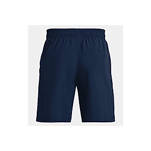 Under Armour Woven Graphic Wordmark Shorts, Academy Blue (408)/White, Medium