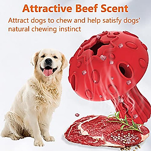 SCHITEC Dog Chew Toy for Large & Medium Dogs, Rubber Treat Dispensing Toy for Aggressive Chewers, Interactive Slow Feeder Tough Puzzle Toys Teeth Cleaning
