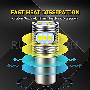 Ruiandsion P13.5S LED Flashlight Bulb Upgrade 18V 19.2V 24V 7-24 Volt P13.5S Base LED Bulbs Replacement for Flashlight Torch Lantern Work Lights,Non-Polarity (Pack of 1)