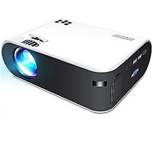 AMEELA Projector, 2023 Upgraded Mini Projector, 8500 lumens Multimedia Home Theater Video Projector, Compatible with Full HD 1080P HDMI, USB, VGA, AV, Smartphone, Pad, TV Box, Laptop