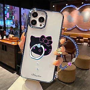 Cat Phone Ring Holder Cute Kitty 3 Pack,Fonessary Metal Finger Ring Grip Kickstand 360 Rotate for Smartphones