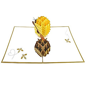 PopLife Beehive and Honeypot Pop Up Card for your HONEY! - Mothers Day Pop Up, Anniversary Card, Happy Birthday, Just Because, Gift for Her - Husband for Wife, for Daughter, for Son, for Grandkids