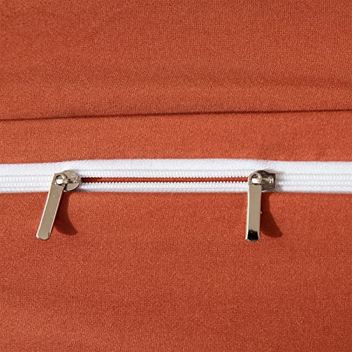 Burnt Orange Duvet Cover King, Washed Microfiber 3 Pieces Solid Color Casual Burnt Orange Bedding Set, with Zipper Closure, Luxury Ultra Soft Relaxed Feel Natural Wrinkled Comfy (Burnt Orange, King)