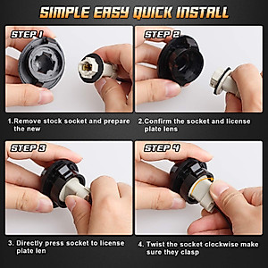 HERCOO License Plate Lights Socket Rear Lamp Wire Harness Compatible with 1999-2015 F250 F350 F450 F550 Super Duty Bronco Ranger Excursion Expedition Explorer F53, Pack of 2