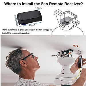 Universal Ceiling Fan Remote Control Kit, 3-in-1 Ceiling Fan Light Timing & Speed Remote, for Hunter/Harbor Breeze/Westinghouse/Honeywell/Other Ceiling Fan lamp