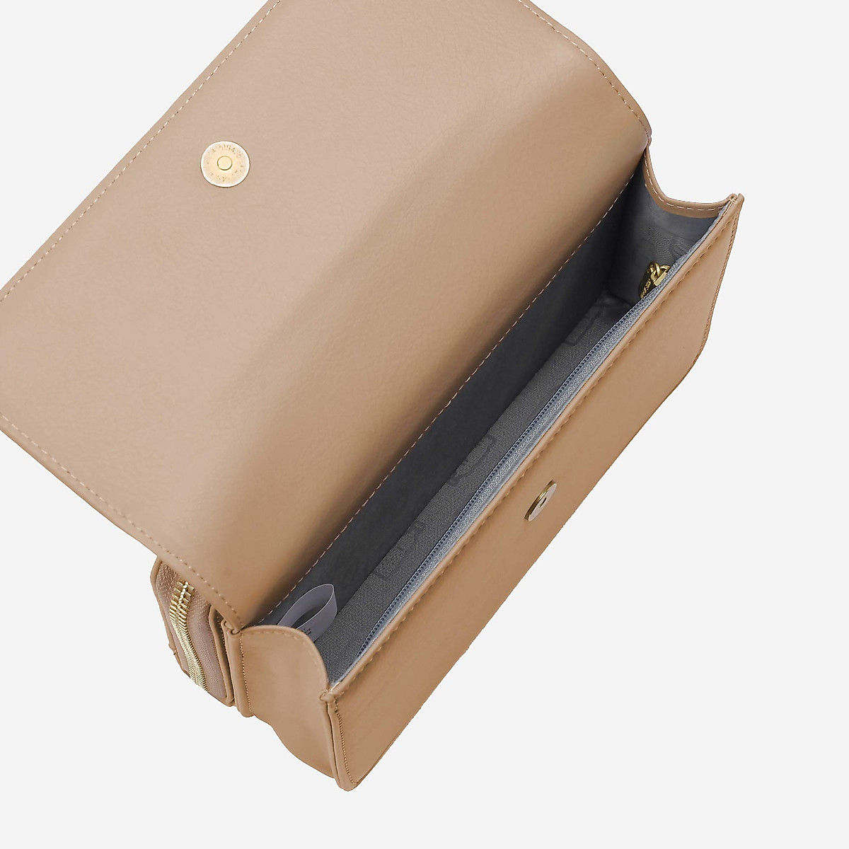 Pixie Mood Jane 7.75 x 5.25 Vegan Leather 2-in-1 Crossbody Wallet Purse, Sand