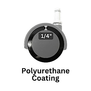 Chromcraft Polyurethane Soft Tread Replacement Casters - Softer Casters for Wood or Tile Floors (4)