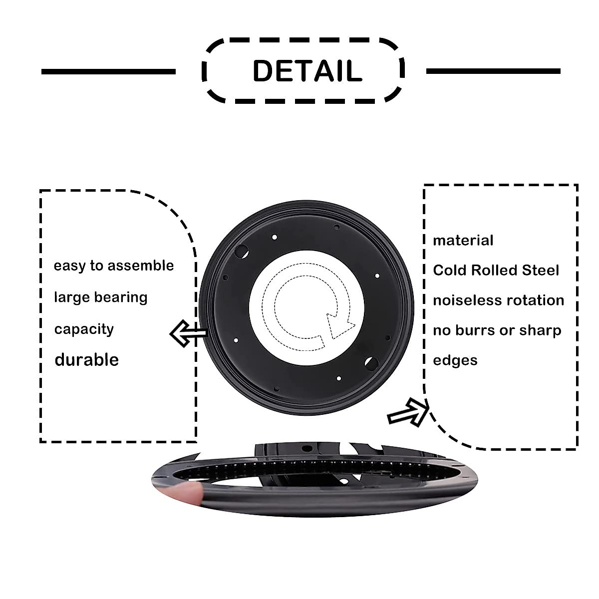 Lazy Susan Square Turntable Bearings 4Pack 3Inch Steel Rotating Bearing Swivel Plate Lazy Susan Hardware Base Parts Kit for Serving Trays Kitchen Cabinet Craft Project (3 Inch, 4)
