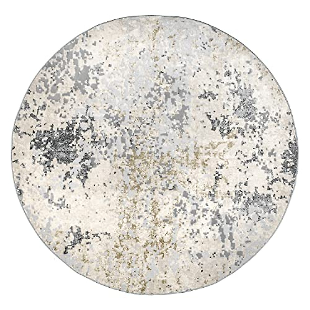 nuLOOM Abstract Contemporary Motto Area Rug, 6' Round, Beige