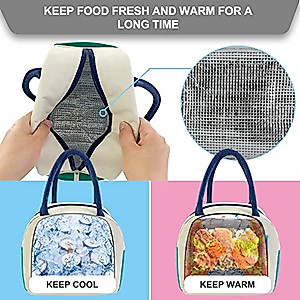 Mziart Lunch Bag for Women Men Stylish Colorful Lunch Tote Bag Leakproof Insulated Lunch Box Meal Prep Reusable Lunch Bag Bento Lunch Cooler Bag for Office Work Travel Picnic (Beige)