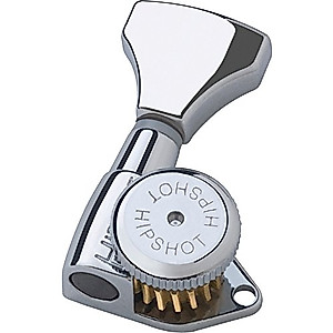 Hipshot 6GLO Grip-Lock Locking Guitar Tuning Machines 3+3 - Universal Mounting Plate UMP included - Chrome