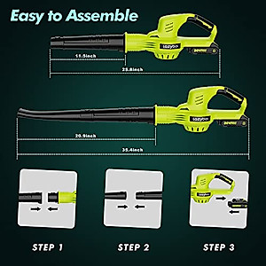 Cordless Leaf Blower, 150MPH Electric Mini Leaf Blower with Battery and Charger, 2 Speed Mode, Battery Powered Leaf Blowers for Lawn Care, Patio, Blowing Leaves and Snow