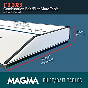 MAGMA Products Bait/Filet Mate Table, White/Black/White, 20" (T10-302B)
