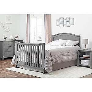 Sorelle Furniture Fairview Crib, Classic 4-in-1 Convertible Crib, Made of Wood, Non-Toxic Finish, Wooden Baby Bed, Toddler Bed, Child’s Daybed and Full-Size Bed, Nursery Furniture -Gray