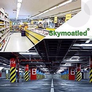 Skymoatled T12 4FT LED Shop Lights Garage Lights,65W 5000K 10400LM Daylight Color,Hanging/Surface Mount,Super Bright,Plug and Play,Linkable LED Shop Lights for Warehouse Workshop Basement,6Pack