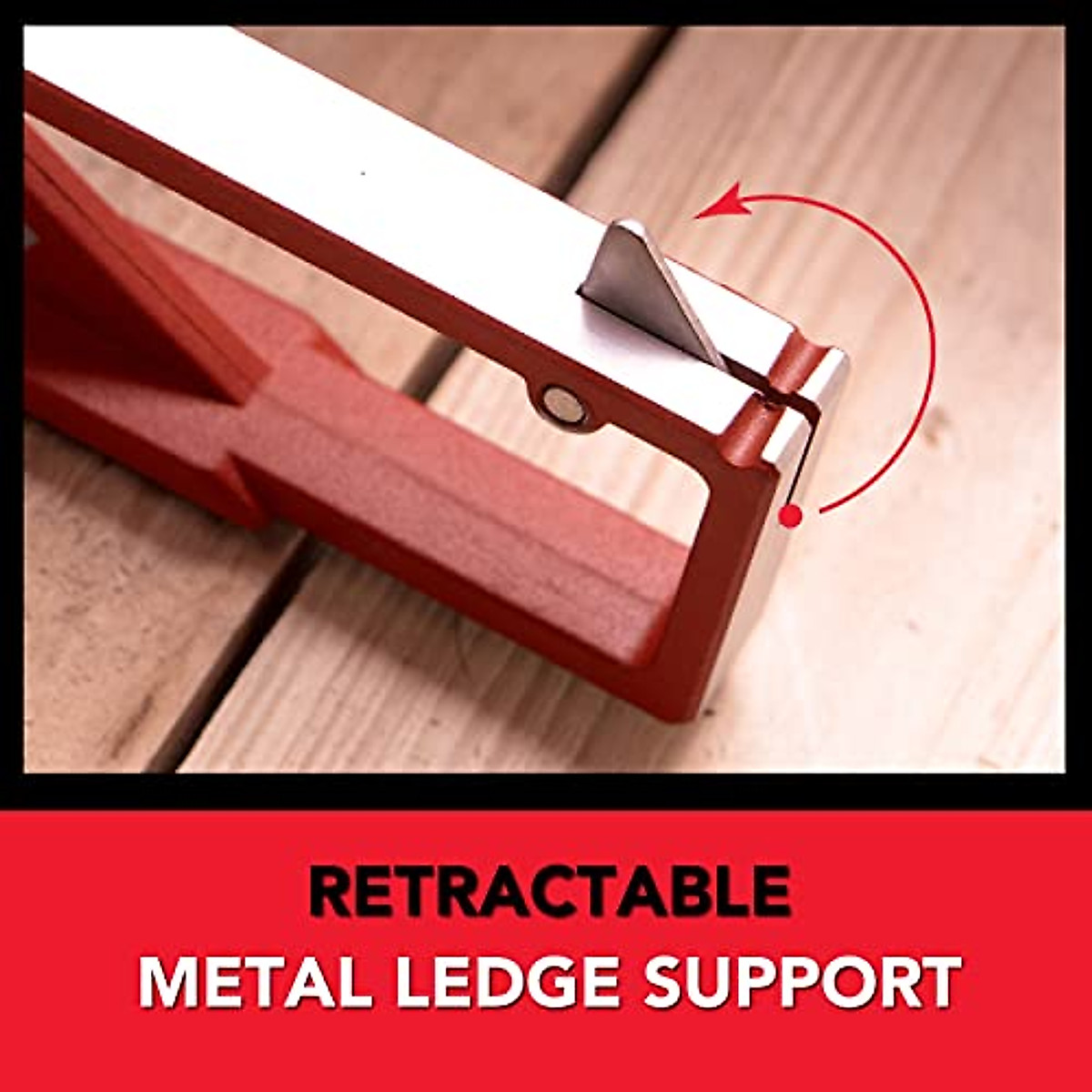 Kapro - 353 Professional Ledge-It Try & Mitre Square - For Leveling and Measuring - Features Stainless Steel Blade, Retractable Ledge, and Etched Ruler Markings - 8 Inch