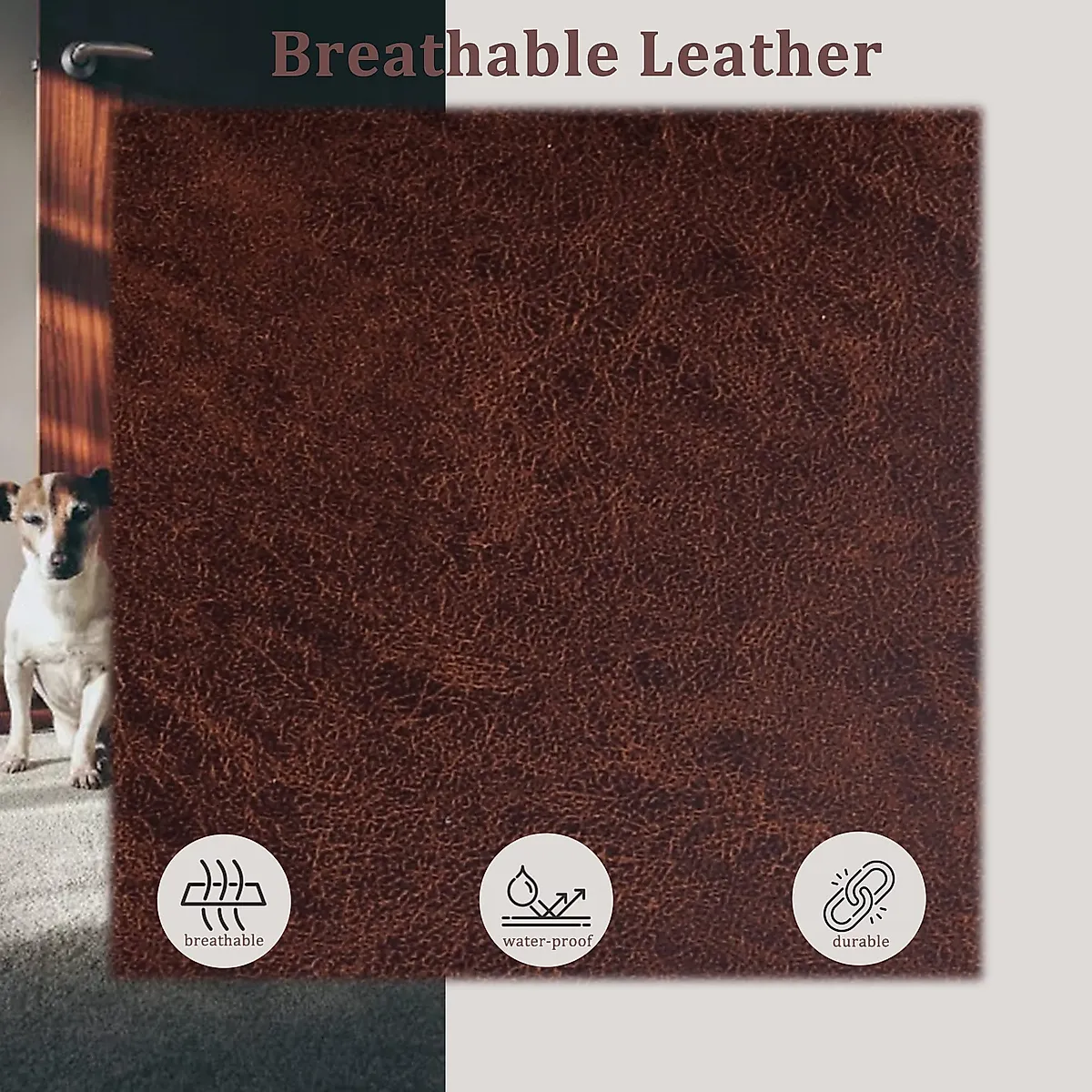 Nusetx Mid-Century Modern Accent Chair, Faux Leather Upholstered Living Room Chairs with Waist Cushion, Reading Armchair for Bedroom Sunroom, Brown