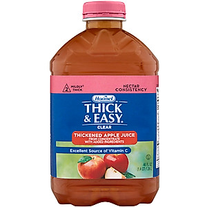 Thick & Easy Clear Thickened Apple Juice Flavored Drink, Nectar Consistency, 46 fl oz with By The Cup Coasters