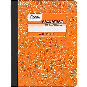 Mead Composition Book, 6 Pack of Wide Ruled Composition Notebooks, Wide Rule paper, 100 sheets (200 Pages), Pastel Color Notebook