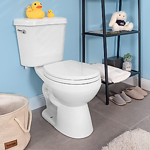 Toilet seat Round, Slow Close, Never Loosen and Easily Remove, Plastic, White