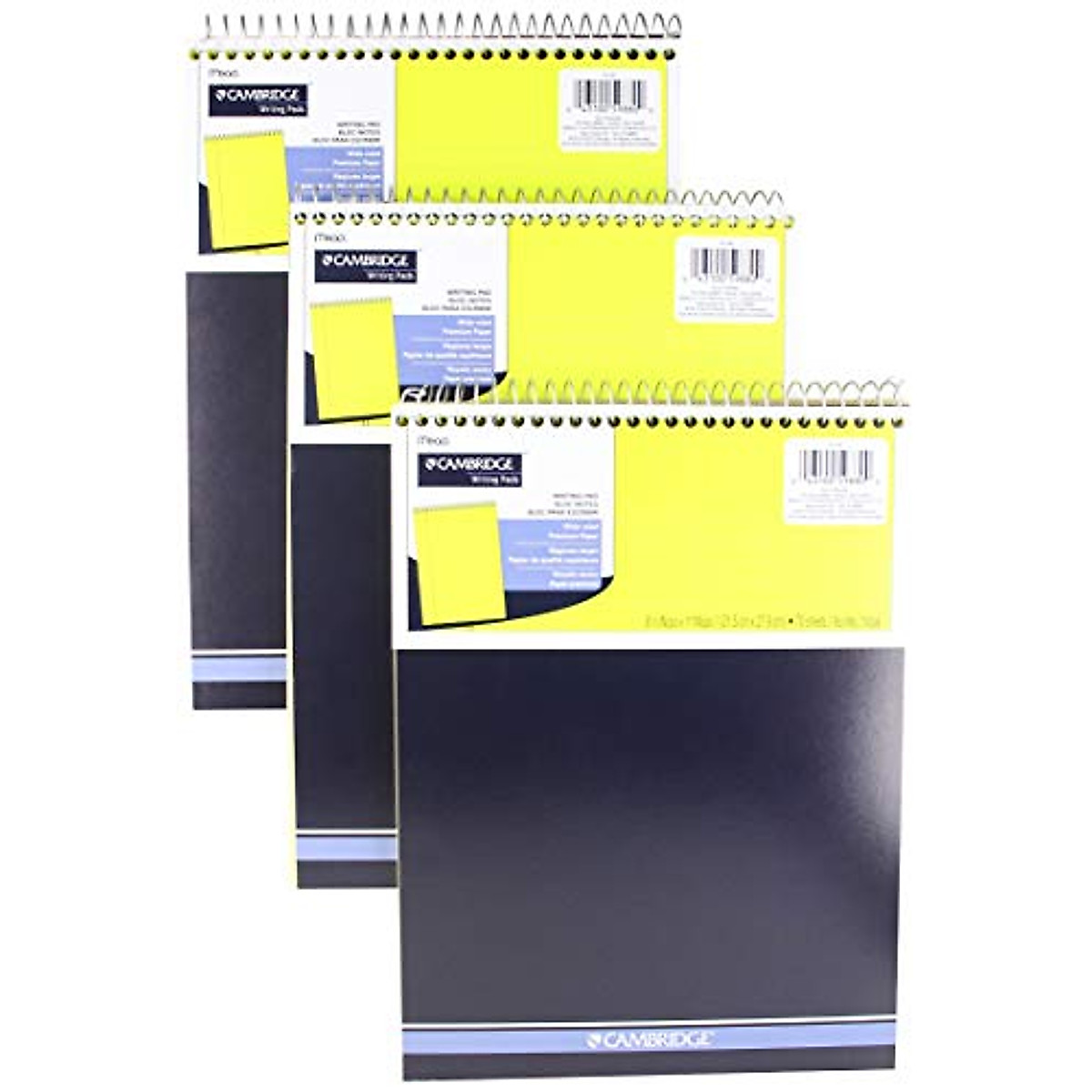 Mead Legal Pad, Top Spiral Bound, Wide Ruled Paper, 70 Sheets Count, 8-1/2" x 11", (3 Pack)