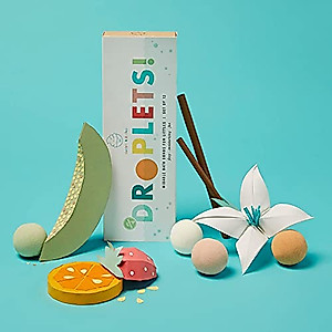 Dabble & Dollop Bath Bombs, 100% Natural Droplets for Kids, Original Scents - USA Made, Moisturizing & Fun Droplets, Paraben & Sulfate Free, Vegan, Gluten-Free (Set of 12)