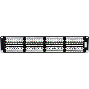 TRENDnet 48-Port Cat5/5e Unshielded Patch Panel, TC-P48C5E, 2U 19 inch Rackmount Design or Wall Mount, Cable Management, NDAA Compliant, 48 x Gigabit RJ-45 Ports