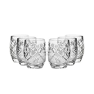 Set of 6, 1.5-Oz Hand Made Vintage Russian Crystal Shot Glasses, Vodka Liquor Old-fashioned Glassware