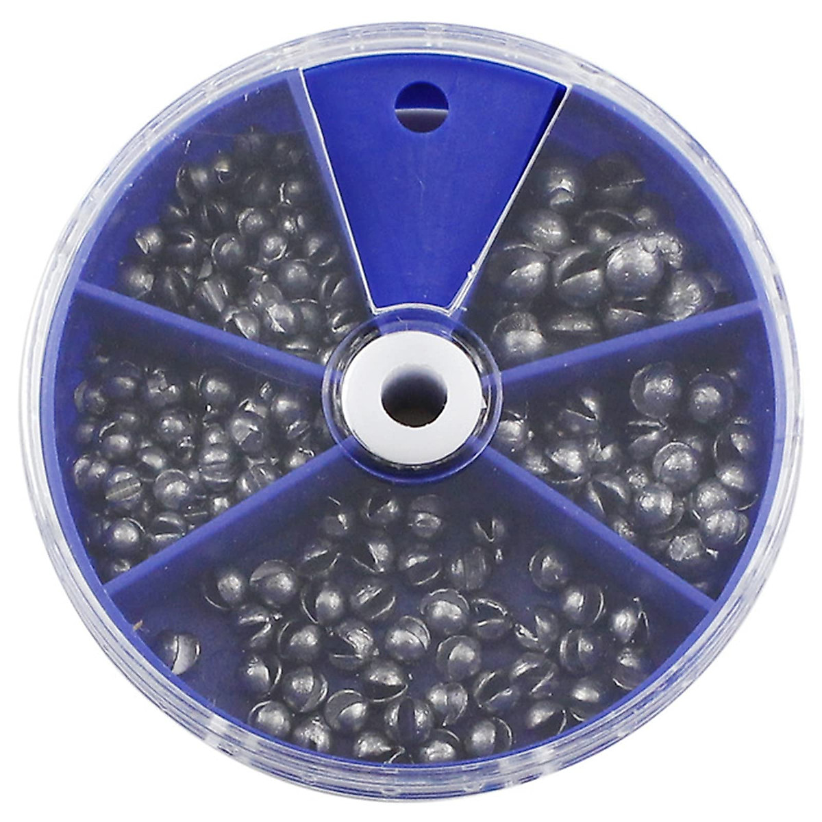 ZRUOYI Split Shot Fishing Weights Sinkers 205Pcs 5 Sizes Weights 0.2/0.3/0.4/0.6/0.8g Round Fishing Line Sinker Removable Egg Lead Assortment