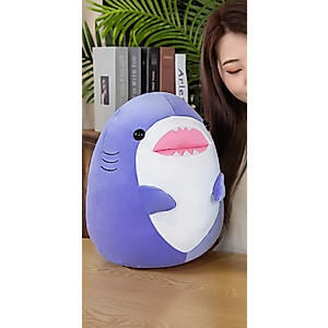 COSGOO 17 Inch Soft Purple Shark Plush Hugging Pillow Cute Shark Stuffed Animal Plushies Shark Doll Toy Kids Stuffed Animals Shark Plush Toys for Birthday, Valentine, Christmas or Daily¡­