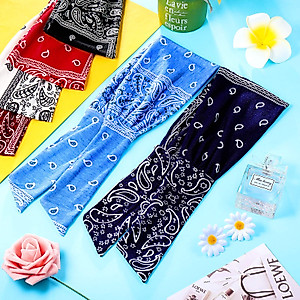 WILLBOND 6 Pieces Tie Headband for Women, Adjustable Headbands, Knotted African Headbands, Yoga Elastic Non Slip Floral Hair Bands for Running Hiking Cycling Workout (Paisley Patterns)