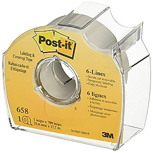 Post-it : Removable Cover-Up Tape, Non-Refillable, 1" x 700" roll -:- Sold as 2 Packs of - 1 - / - Total of 2 Each