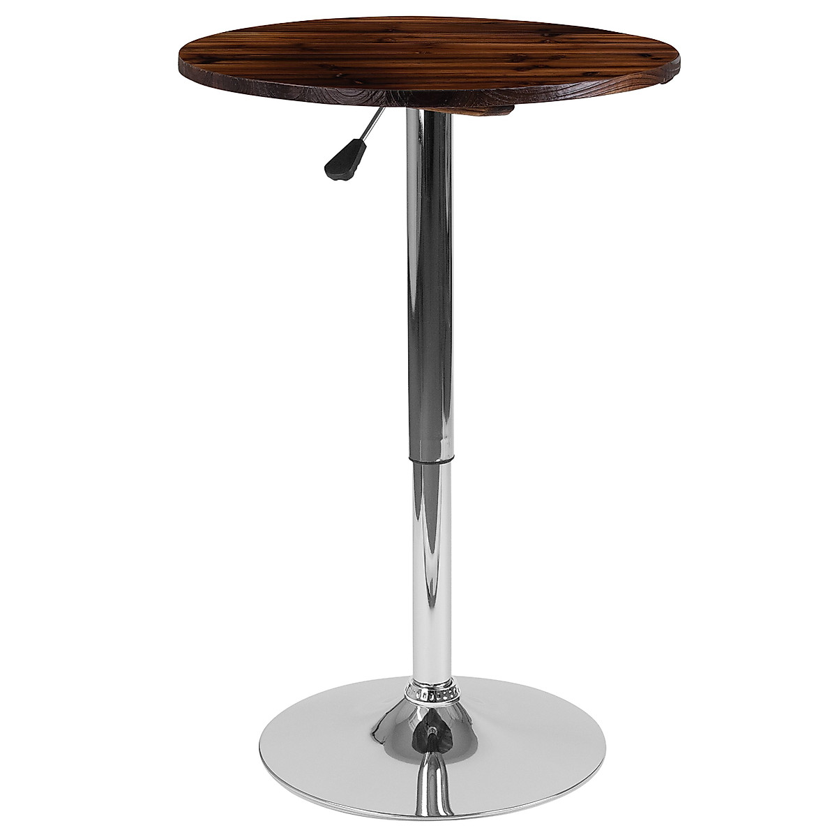 Flash Furniture Hills 23.5'' Round Adjustable Height Rustic Pine Wood Table (Adjustable Range 26.25'' - 35.5'')