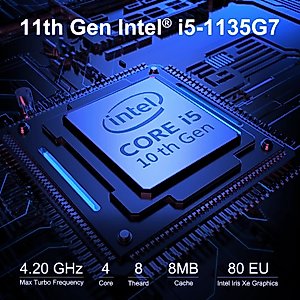 Intel NUC11PAHi5 Mini PC,Mini Computer Win 11,Four-Core i5 1135G7 - Up to 4.2 GHz Turbo,NVMe SSD DDR4 RAM,WiFi 6,BT 5.2 Thunderbolt 3,8K Support,Quadruple Monitor(I5barebone NO AC Cord)