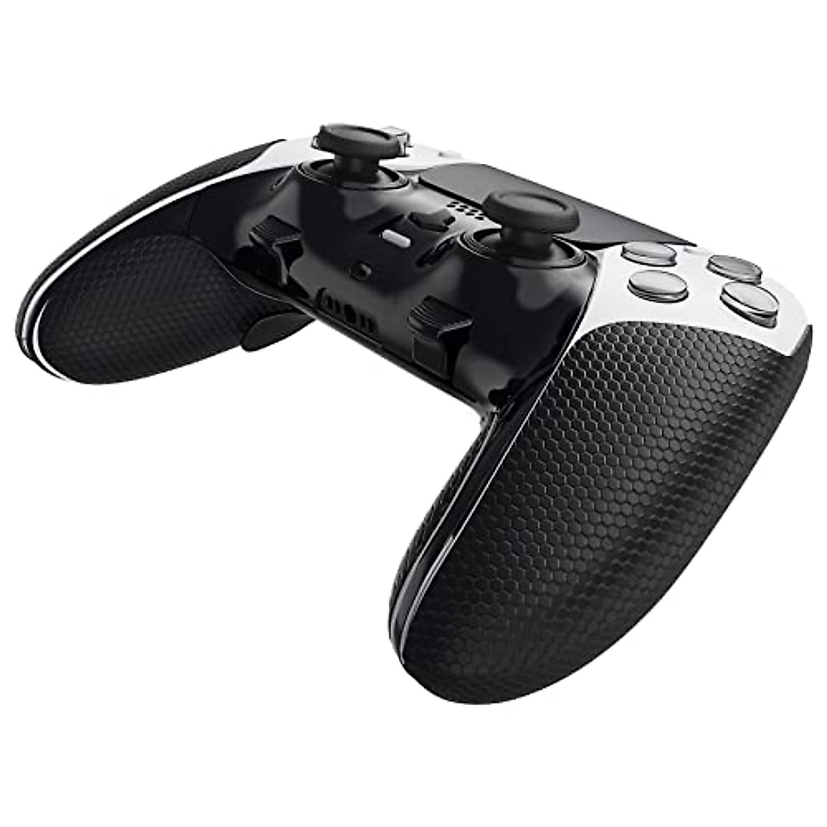 PlayVital Anti-Skid Sweat-Absorbent Controller Grip for ps5 Edge Wireless Controller, Professional Textured Soft PU Handle Grips Anti Sweat Protector for ps5 Edge Controller - Black