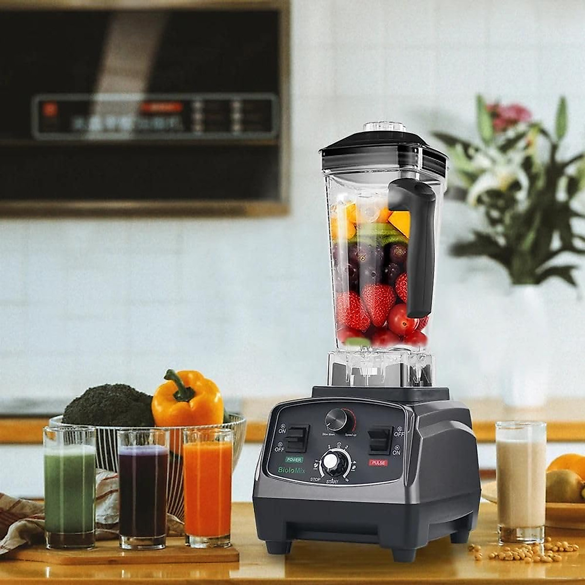 High Power 2200W Commercial Grade Blender with Timer, 2L BPA-Free Jar