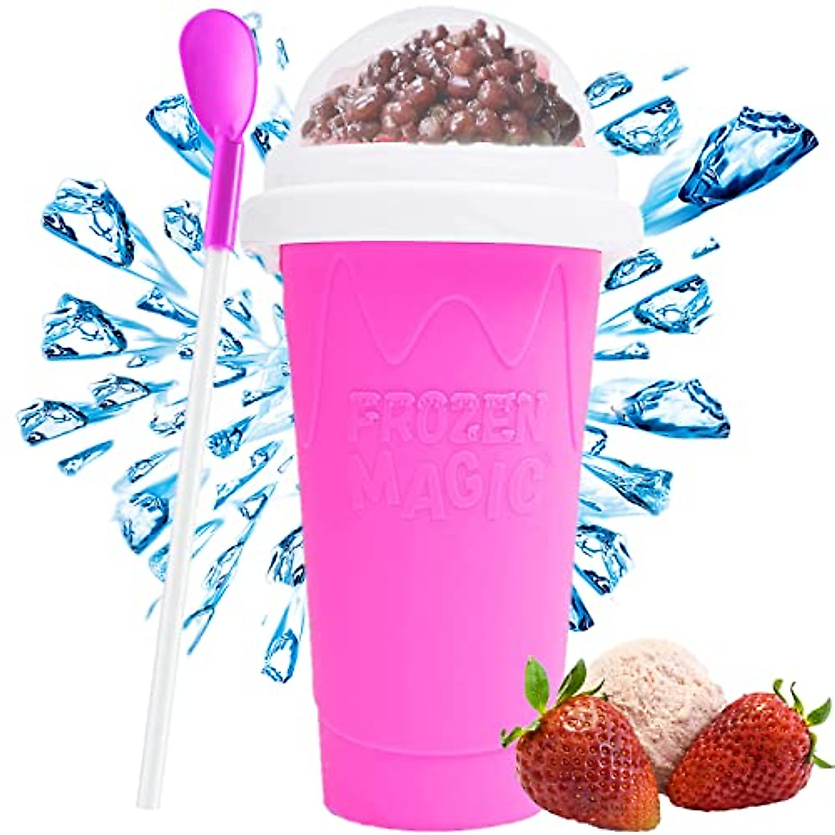 Frozen Magic Slushy Maker Cup,TIK TOK Quick Frozen Smoothies Cup,Slushy Squeeze Cup Slushie Maker Cup Ice Cup,Cool Stuff Ice Cream Maker for Kids Teens Family