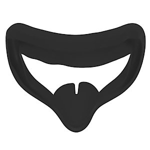 Silicone VR Face Cover Pad, VR Glasses Silicone Eye Mask Breathable Anti Sweat VR Protective Cover for Oculus Quest 2 Gaming Headset(Black)