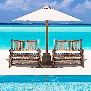 XCSOURCE Outdoor Rocking Bench, Wooden Double Outdoor Patio Rocker Chair for 2 Persons, Rustic Log Porch Bench for Farmhouse Decoration (Brown)