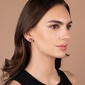 Pori Jewelers Premium 14K Rose Gold 8MM Ball Stud Earrings - Butterfly Backings