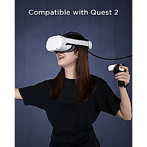 KIWI design Link Cable Accessories Compatible with Quest 2 VR Headset, USB 3.0 PC Game Cable Fast and Stable (10FT C to C)