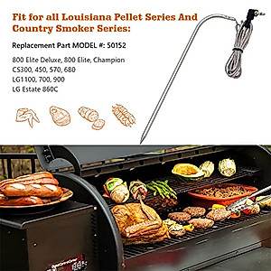 2-Pack Temperature Meat Probe Replacement for All Louisiana Pellet Grills and Smoker Grills, 3.5mm Plug Waterproof BBQ Thermometer Probe Comes with Probe Clip Holder