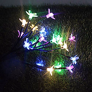 MEKDVDIB Outdoor Solar Flower Lights Waterpoof Solar Garden Stake Lights Decoration Multi-Color Changing LED Solar Landscape Light for Garden, Patio, Yard Decoration, Wedding (C - Multicolor)