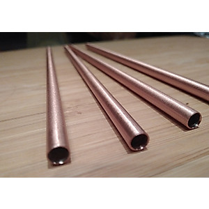 Copper straws - 100% copper drinking straws set of 4 - standard size 6.7" (17 cm) - Best size for your Moscow Mule copper mug - pure premium copper with food safe lacquer to keep the shine.