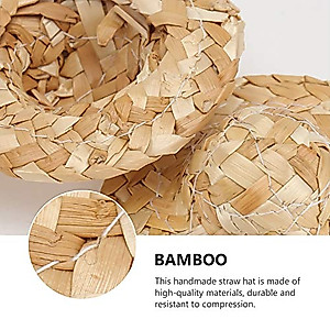 balacoo 6pcs Parrot Birds Straw Woven Hat Funny Mini Size Bamboo Hat Cockatiel Parakeets Canary Conure Party Head Wear for Parrot Parakeet Bearded Dragons