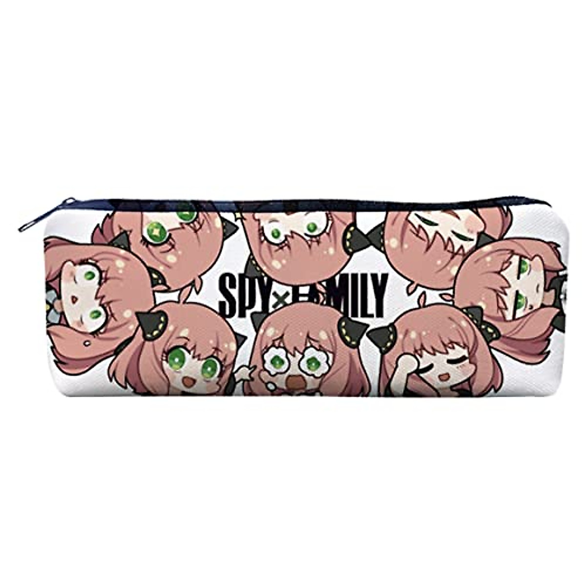 foefaik Anime Spy x Family Anya Pencil Case,Canvas Organizer Box Pouch Makeup Bag Capacity Case with Zipper, 5.1 inch